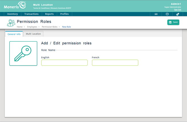 Adding a New Multi Location Permission Role