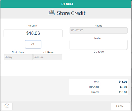 Processing a Store Credit Refund