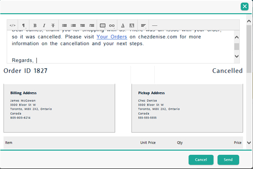 Cancelling eCommerce Orders